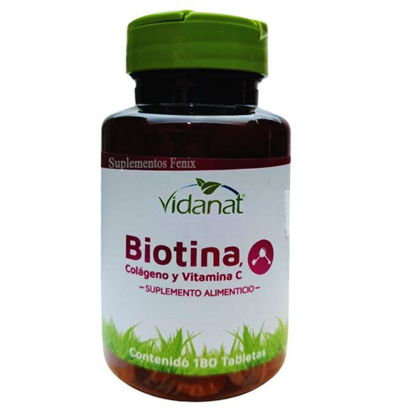 Biotina 180 tabletas Vidanat - Suplementos Fenix